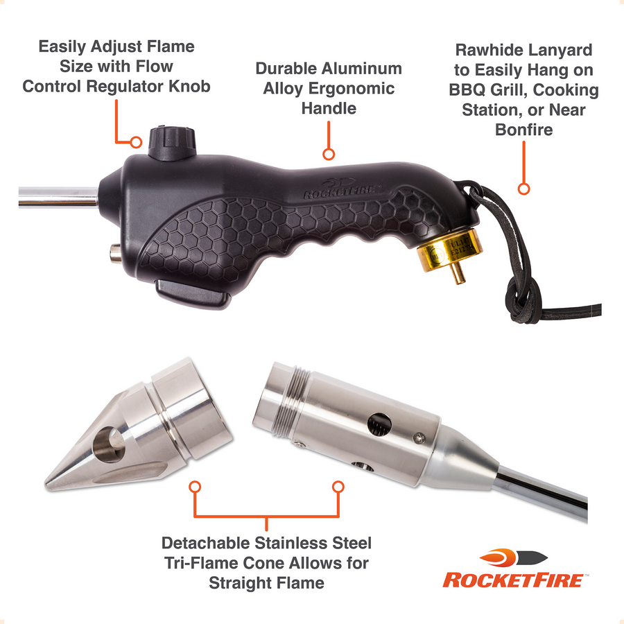 The RocketFire™ Torch | The Ultimate Grilling Lighter & Fire Torch